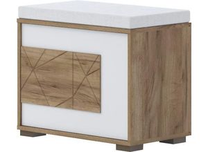 4067474057301 - Schuhbank »Stela« (H B T) 525 624 357cm) hochwertig UV lackiert mit Sitzkissen 4067474057301 - Schuhbank »Stela« (H B T) 525 624 357cm) hochwertig UV lackiert mit Sitzkissen