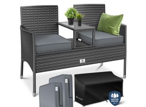 4260729115317 - KESSER® Polyrattan Gartenbank 2-Sitzer Bank mit integriertem inkl Tisch & Kissen - 133 × 63 × 84 cm - Rattan Sitzbank Garten Balkon Gartensofa wetterfest Sitzgruppe Ultra Stabile 4260729115317 - KESSER® Polyrattan Gartenbank 2-Sitzer Bank mit integriertem inkl Tisch & Kissen - 133 × 63 × 84 cm - Rattan Sitzbank Garten Balkon Gartensofa wetterfest Sitzgruppe Ultra Stabile
