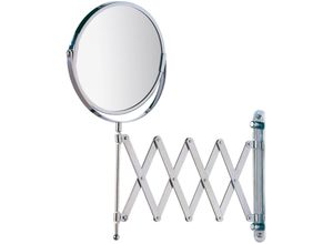 4008838151655 - Kosmetik-Wandspiegel Teleskop Exclusiv Wandspiegel 3-fach Vergrößerung Silber glänzend Stahl chrom Glas - silber glänzend - Wenko