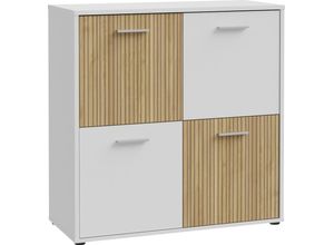 5904767847661 - Kommode Quadro weiß (weiß lamela eiche hell) B935cm H951cm T40cm Spanplatte Sideboards