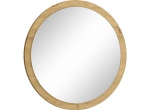 4067474077231 - Badspiegel HOME AFFAIRE Ayanna Spiegel Gr B H T 50 cm x 50 cm x 2 cm Ø 50 cm beige (natur) Badspiegel Spiegel 50 cm Durchmesser