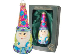 0024762033656 - Christbaumschmuck KREBS GLAS LAUSCHA KGL03365 Weihnachtsdeko Christbaumschmuck bunt (blau bunt) B6cm H6cm T14cm Glas Weihnachtsbaumschmuck Zauberer aus Glas