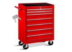 4260486781060 - Werkstattwagen Rollwagen Werkzeugwagen Werkzeugkiste Fächer Toolbox Werkzeug box 7 Fächer Rot - Masko