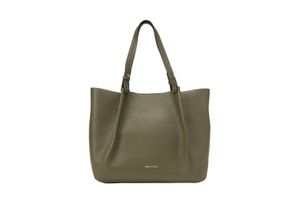 4059184148561 - Shopper MARC OPOLO aus genarbtem Rindleder Damen Gr B H T 43cm x 31cm x 15cm grün (schwarz mossy olive) Leder Taschen