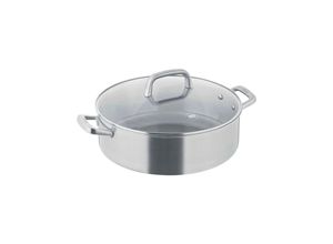 4006189025007 - Servierpfanne Tricion Resist bnature  poliert  Metall  55 L  rund  hitzebeständige Griffe backofengeeignet PTFE-frei energiesparend