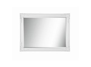 9007019464305 - Carryhome Wandspiegel  Weiß  Holz  rechteckig  60x80x33 cm  Verzierungen senkrecht und waagrecht montierbar  Spiegel Wandspiegel