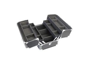 4010537149123 - HMF 14901-02 Alu Transportkoffer mit individuellen Trennwänden Werkzeugkoffer leer 33 x 225 x 24 cm Schwarz