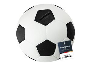 4010537479008 - 4790-01 Spardose Fußball Lederoptik 15 cm Durchmesser schwarz weiß - HMF