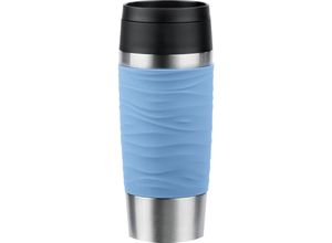 4009049545097 - Thermobecher Travel Mug Classic Wave Trinkgefäße Gr Ø 82 cm x 204 cm 360 ml blau (pastell blau) Thermobecher und Coffee to go 4h heiß 8h kalt 100% dicht spülmaschinenfest 360-Trinköffnung