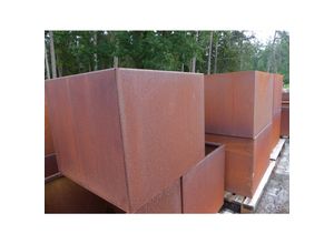 4251740110443 - Cortenstahl Pflanzring quadratisch 70x70x50 Rostkübel Rost Stahl Kübel Blumenkübel XXL