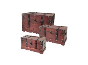 4010537647001 - HMF - 6400700 Schatztruhe aus Holz mit Schloss 3er Set Versch Größen Frankreich 4010537647001 - HMF - 6400700 Schatztruhe aus Holz mit Schloss 3er Set Versch Größen Frankreich