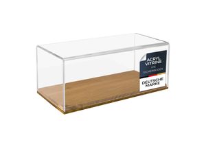 4010537468743 - HMF 46874 Acryl Vitrine   Schaukasten mit Holzsockel für Modellautos 34 x 16 x 14 cm Transparent