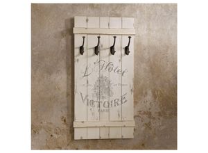 4255701939418 - Rustikale Wandgarderobe im Vintage-Look Shabby Chic mit 4 Haken