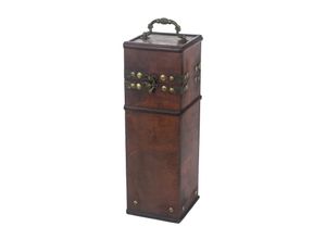 4010537651916 - HMF Vintage Deko Geschenkbox mit Deckel aus Holz für 1 Flasche Wein Hochformat Frankreich