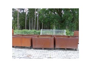 4251740110436 - Cortenstahl Pflanzring quadratisch 120x120x60 Rostkübel Rost Stahl Kübel Blumenkübel XXL