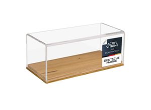 4010537468729 - HMF 46872 Acryl Vitrine   Schaukasten mit Holzsockel für Modellautos 27 x 12 x 11 cm Transparent