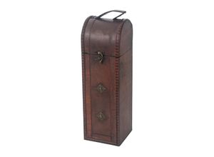 4010537651817 - HMF Vintage Deko Geschenkbox mit Deckel aus Holz für 1 Flasche Wein Hochformat Italien