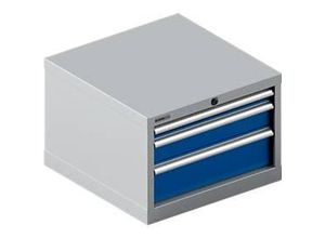 4051273651655 - Select Schubladenschrank 27-27 3 Schübe bis 75 kg B 564 x T 572 x H 400 mm enzianblau weißaluminium