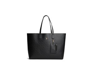 8721222014577 - Tragetasche TOMMY HILFIGER TH ICON TOTE MONO Damen Gr B H T 51cm x 33cm x 15cm schwarz Lederimitat Taschen Damen Schultertasche Shopper mit geprägten Logoinitialen