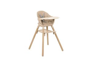 3800171209243 - Kikkaboo Kinderhochstuhl Woody 3 in 1 Holzbeine Kinderstuhl Fußstütze Tablett beige