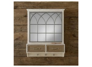 4255701939371 - Wandspiegel mit Schubladen Ablage und Haken Shabby Chic im Landhausstil 4255701939371 - Wandspiegel mit Schubladen Ablage und Haken Shabby Chic im Landhausstil