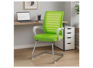 4255701939432 - Ergonomischer Konferenzstuhl in Grün mit Netzrücken und Freischwingergestell 4255701939432 - Ergonomischer Konferenzstuhl in Grün mit Netzrücken und Freischwingergestell
