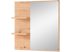 4250314564101 - Garderobenspiegel INNOSTYLE BARI Wandspiegel schilfgrün artisan eiche nachbildung B78cm H80cm T17cm Mitteldichte Faserplatte (MDF) glasspiegel Holzwerkstoff Spiegel Spiegelfläche 78 x 80 cm 2 Ablageböden
