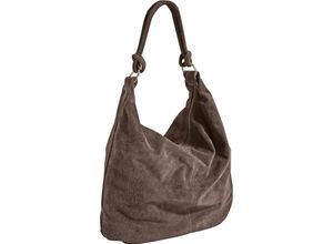 1510563525906 - Beuteltasche HEINE Damen Gr B H T 39cm x 49cm x 2cm grau (dunkeltaupe) Leder unifarben Taschen