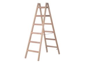4019502326217 - Holz Sprossenstehleiter 2x4 Sprossen Leiter beidseitig begehbar Sicherung - Hymer