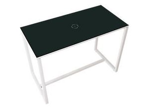 4250510884485 - meet by Paperflow Stehtisch Easy Desk aus Metall mit Bodenausgleichsschrauben H 1100 mm desinfektionsmittelbeständig anthrazit weiß