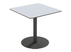 3660141226812 - meet by Paperflow Outdoor-Tisch Cross quadratisch Tellerfuß B 800 x T 800 x H 750 mm grau mattschwarz