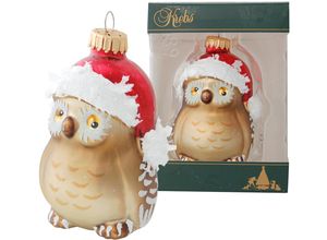 0024762820393 - Christbaumschmuck KREBS GLAS LAUSCHA CBK82039 Weihnachtsdeko Christbaumschmuck Weihnachtsbaumschmuck braun Weihnachtsbaumschmuck Eule