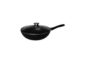 4252021356208 - WOK Pfanne 28cm Induktion Deckel Anti Haft Bratpfanne Marmor Antihaft-Marmorbeschichtung Geeignet für alle Herdarten