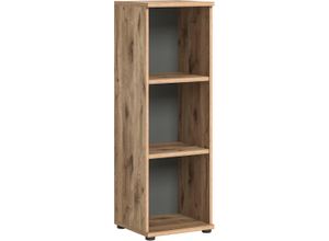 4068222314134 - Aktenregal INOSIGN Riga Höhe 122 cm 3 Fächer grau (basalt grau nox oak nachbildung) B40cm H122cm T37cm Spanplatte Regale Regal Büroregal Büroschrank Aktenschrank Stauraumregal