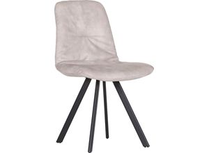 4061915258906 - Stuhl GUTMANN FACTORY beige (beige schwarz) 2 St Veloursstoff uni Metall Polyester Stühle