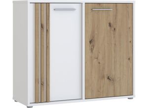 5904767847180 - Kommode Cardigan weiß (weiß artisan eiche) B958cm H823cm T344cm Spanplatte Sideboards Kommode 2 farbig Stauraum Einlegeböden Soft Close