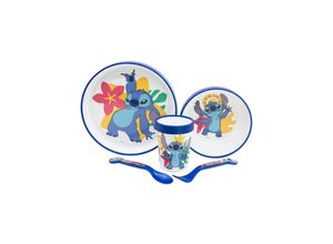 8412497750856 - Stitch Kinder-Geschirrset 3-teilig – Teller Schüssel Tasse –