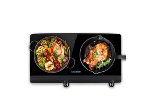 4060656448140 - Cookbuddy Doppel-Kochfeld 2400W 5 Leistungsstufen Glaskeramik Schwarz