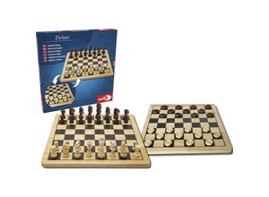 4000826045779 - Holz - Deluxe Holz - Schach & Dame (Spiel)