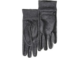4260478654266 - Strickhandschuhe PEARLWOOD SMILLA Damen Gr 75 schwarz Materialmix unifarben mit Farbeinsatz Handschuhe weiches Fleece-Innenfutter Temperaturregulierend Strickbündchen 4260478654266 - Strickhandschuhe PEARLWOOD SMILLA Damen Gr 75 schwarz Materialmix unifarben mit Farbeinsatz Handschuhe weiches Fleece-Innenfutter Temperaturregulierend Strickbündchen