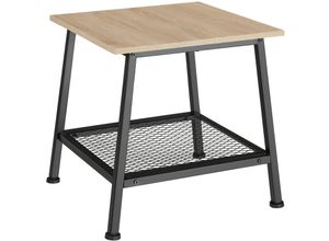 4061173205759 - tectake® Beistelltisch Industrial Style trapezförmiges Gestell mit Ablage und Gitterablage 455 x 45 x 47 cm