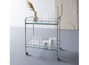 4069745063769 - Rollwagen »Alimore« mit Glasablagen und Rollen Modernes Design Breite 75 cm Höhe 80 cm 4069745063769 - Rollwagen »Alimore« mit Glasablagen und Rollen Modernes Design Breite 75 cm Höhe 80 cm