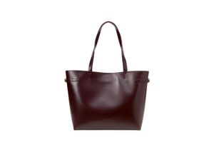 4059184151950 - Shopper MARC OPOLO mit seitlichen Riemen Damen Gr B H T 43cm x 28cm x 15cm lila (burnt aubergine) Leder unifarben Taschen