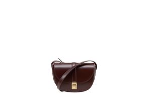 4059184153169 - Umhängetasche MARC OPOLO mit edlem Klappverschluss Damen Gr B H T 24cm x 17cm x 9cm lila (schwarz aubergine) Leder unifarben Taschen