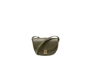 4059184153152 - Umhängetasche MARC OPOLO mit edlem Klappverschluss Damen Gr B H T 24cm x 17cm x 9cm grün (schwarz mossy olive) Leder unifarben Taschen