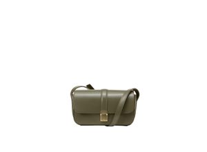 4059184153114 - Umhängetasche MARC OPOLO mit edlem Klappverschluss Damen Gr B H T 23cm x 13cm x 7cm grün (schwarz mossy olive) Leder unifarben Taschen
