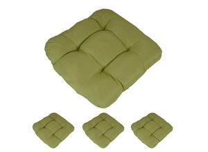 4057651117157 - 4er-Set Sitzkissen Milano Stuhlkissen Kissen 41x38x8cm ~ hellgrün 4057651117157 - 4er-Set Sitzkissen Milano Stuhlkissen Kissen 41x38x8cm ~ hellgrün
