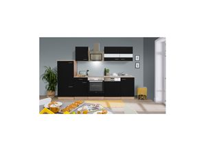 4260407690617 - Küchenzeile ca 280 cm mit Kühlschrank Geschirrspüler - versch Ausführungen - schwarz