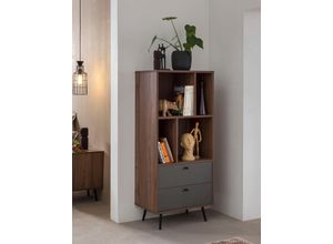 4251744808919 - Bücherregal SALESFEVER braun (walnuss) Regale B H T 60cm x 138cm x 396cm 4 St offene Fächer MDF Metall beschichtet in moderner walnussfarbe B60cm H138cm T396cm 4251744808919 - Bücherregal SALESFEVER braun (walnuss) Regale B H T 60cm x 138cm x 396cm 4 St offene Fächer MDF Metall beschichtet in moderner walnussfarbe B60cm H138cm T396cm