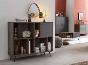 4251744808926 - SalesFever Bücherregal »Kiruna Regal im minimalistischen Stil« Moderne Eleganz in Walnussfarbe 4251744808926 - SalesFever Bücherregal »Kiruna Regal im minimalistischen Stil« Moderne Eleganz in Walnussfarbe